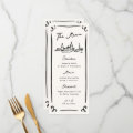 Whimsical Hand Drawn Wedding Menu | Zazzle