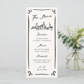 Whimsical Hand Drawn Wedding Menu | Zazzle