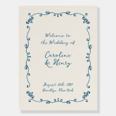Whimsical Handwritten Illustrated Wedding Sign | Zazzle