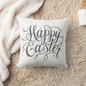 Whimsical Happy Easter Calligraphy | Throw Pillow | Zazzle