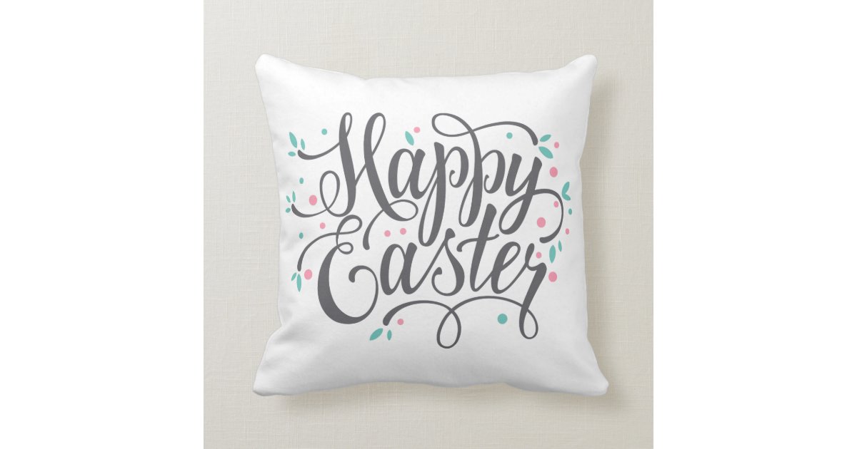 Whimsical Happy Easter Calligraphy | Throw Pillow | Zazzle.com