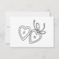 Whimsical Heart Locket Doodle Sketch CUSTOM RSVP Card | Zazzle
