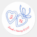 Whimsical Heart Locket Doodle Sketch Modern CUSTOM Classic Round ...