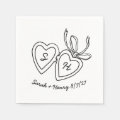 Whimsical Heart Locket Doodle Sketch Modern CUSTOM Napkins | Zazzle
