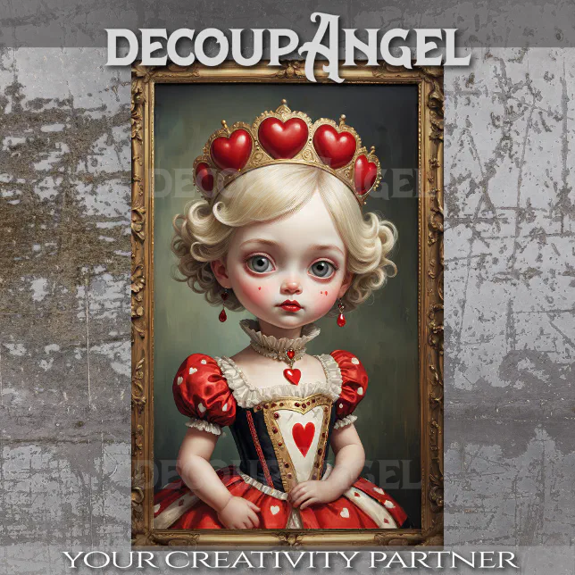 Whimsical Heart Princess - Decoupage - Tissue Paper | Zazzle