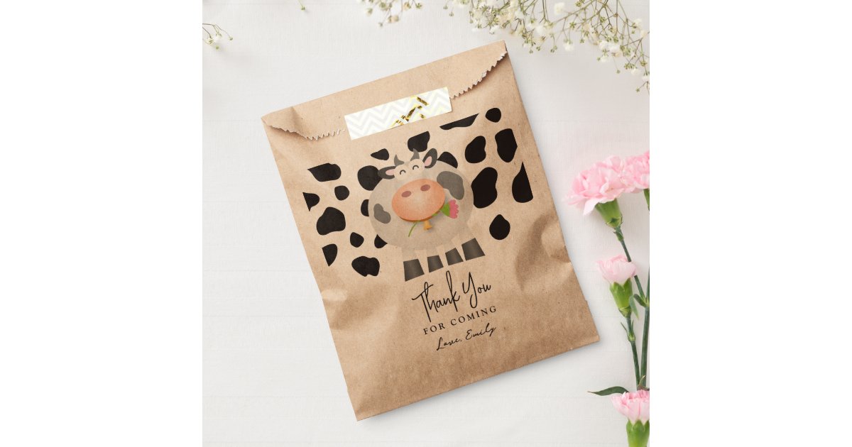 Whimsical Holy Cow Birthday Thank You For Coming Favor Bag | Zazzle