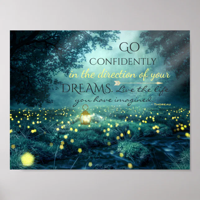 Whimsical Inspiring Dreams Quote Poster | Zazzle