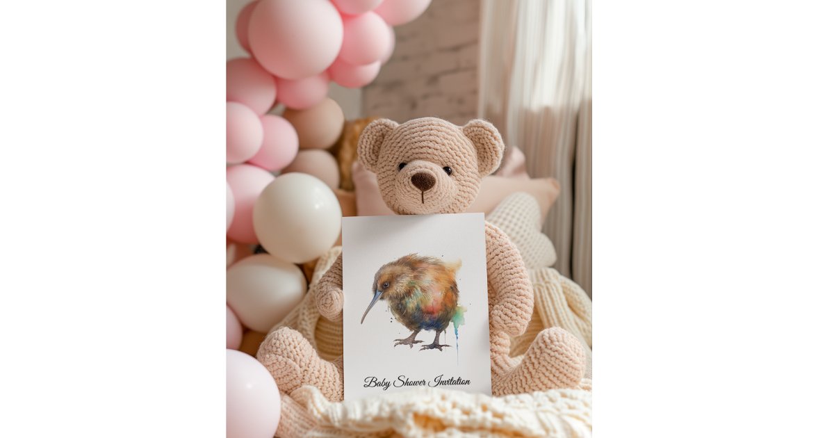 Whimsical Kiwi Bird Baby Shower | Sweet Pipi Invitation | Zazzle