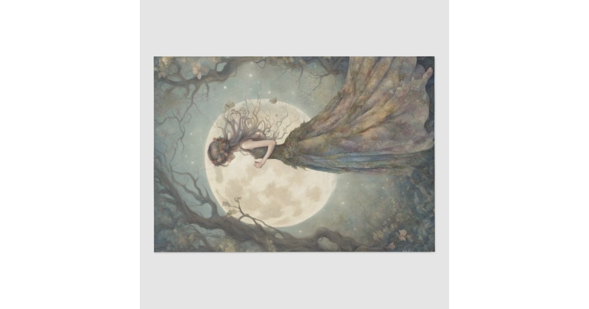 Whimsical Lady Decoupage Paper | Zazzle