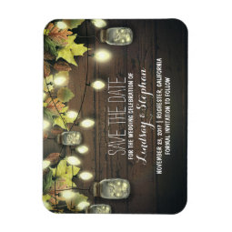 whimsical light fireflies mason jars save the date magnet | Zazzle