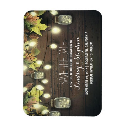 whimsical light fireflies mason jars save the date magnet | Zazzle