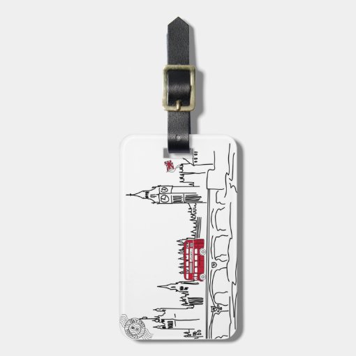 Whimsical London luggage tag | Zazzle