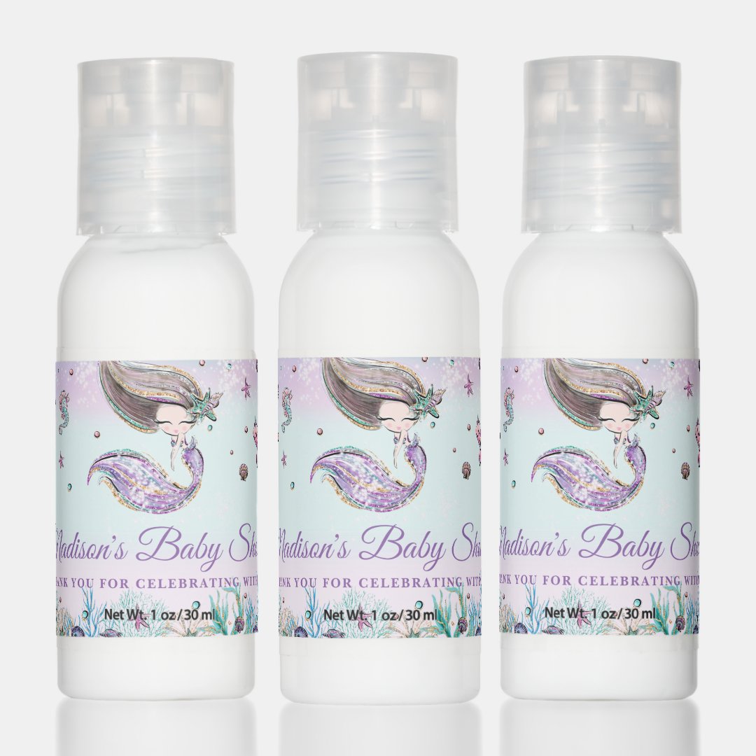 Whimsical Mermaid Under the Sea Baby Shower Favor Hand Lotion | Zazzle