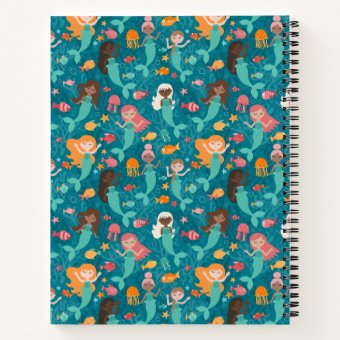 Whimsical Mermaids Under The Sea Teal Notebook | Zazzle