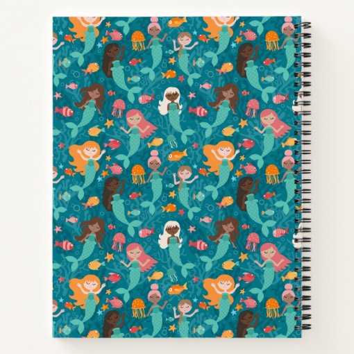 Whimsical Mermaids Under The Sea Teal Notebook | Zazzle