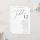 Whimsical Minimalist Script | Table Number Chart | Zazzle