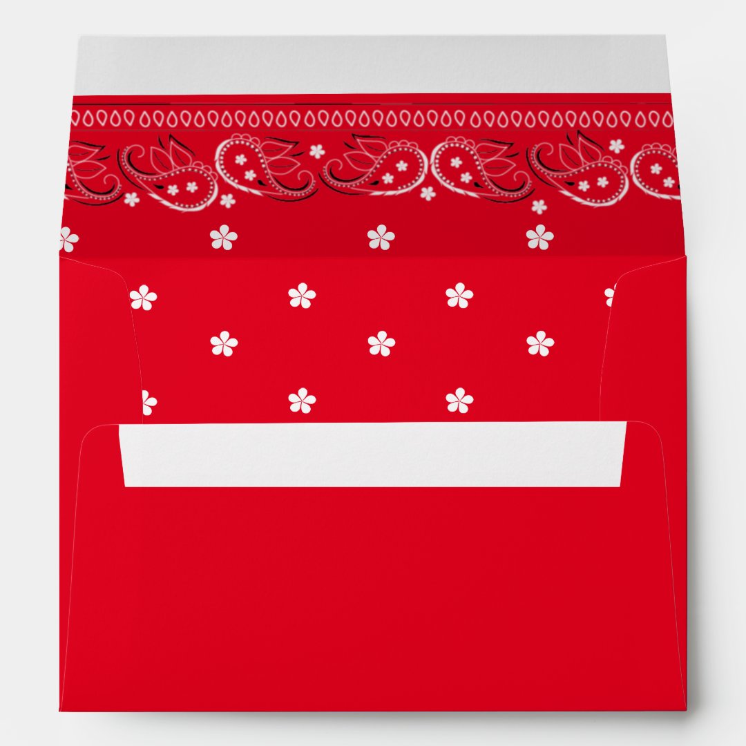 Whimsical Modern Birthday Cute Red Bandana Envelope | Zazzle