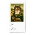 Whimsical Mona Lisa Cat Gift Sticker Label | Zazzle