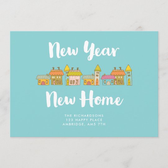 Whimsical New Year New Home Announcement | Zazzle.com