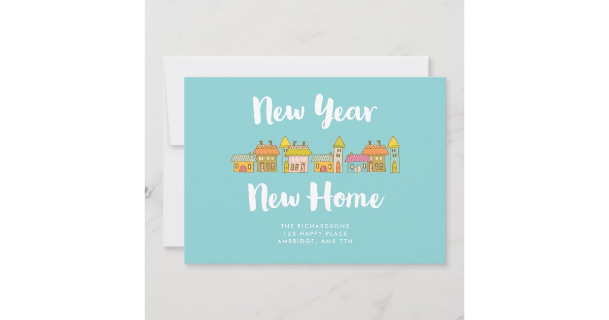 Whimsical New Year New Home Announcement | Zazzle