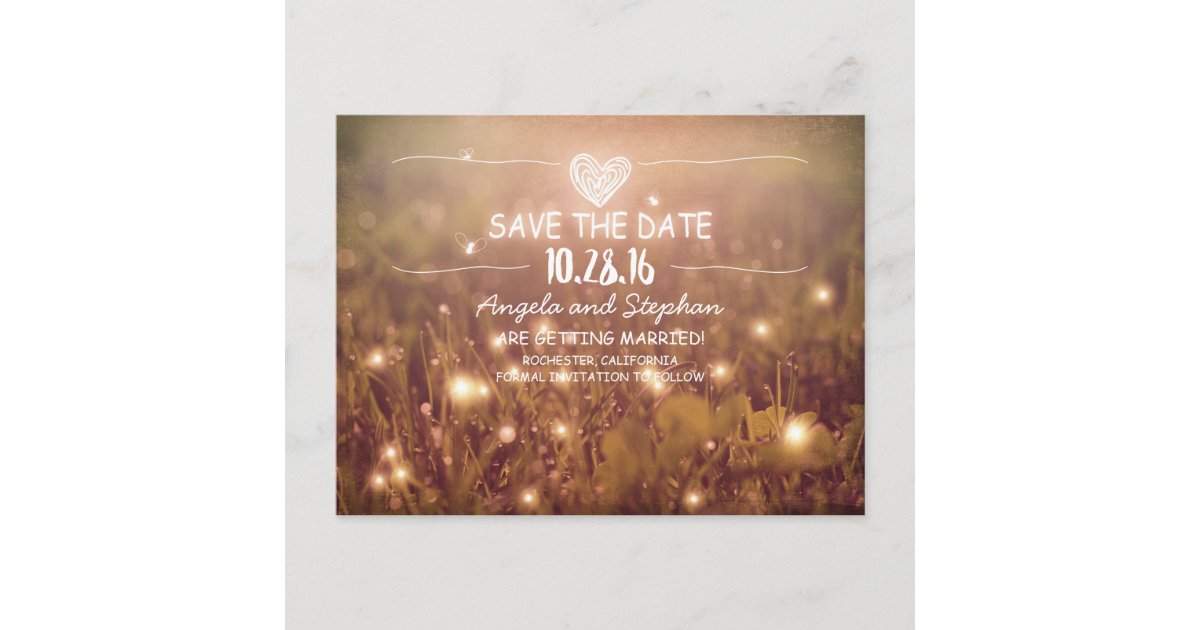 whimsical night lights save the date postcards | Zazzle