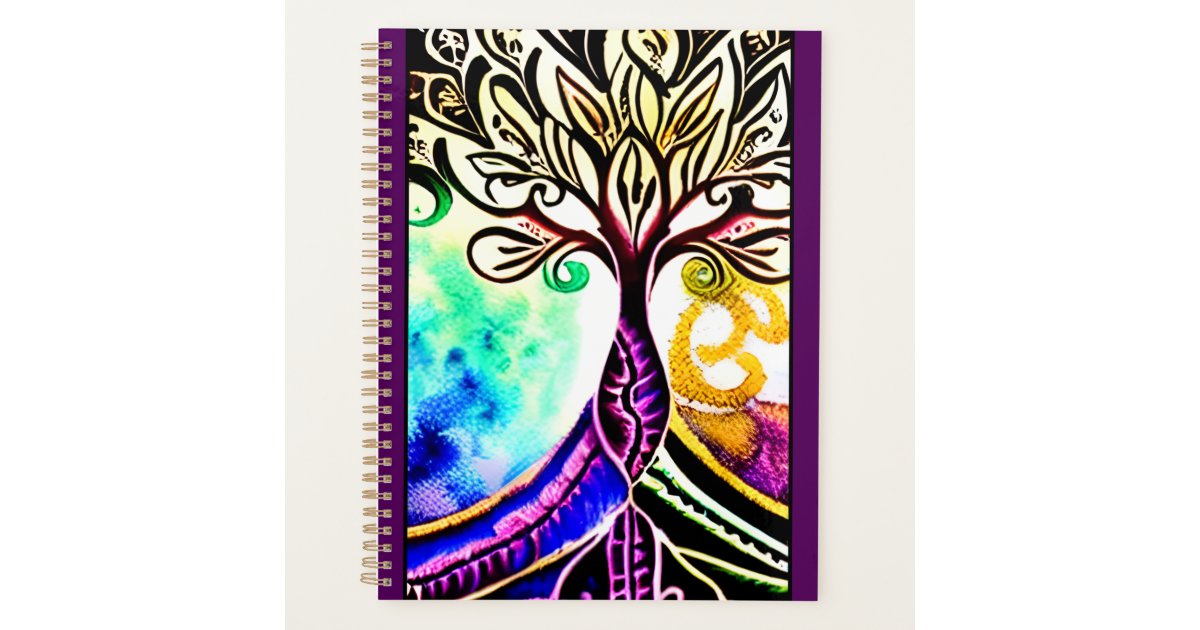 Whimsical Ornate Colorful Tree of Life Planner | Zazzle