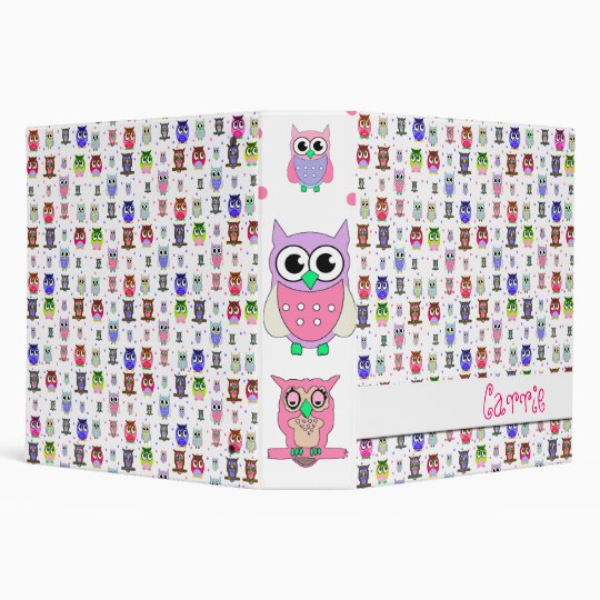 Whimsical Owl Binder | Zazzle.com