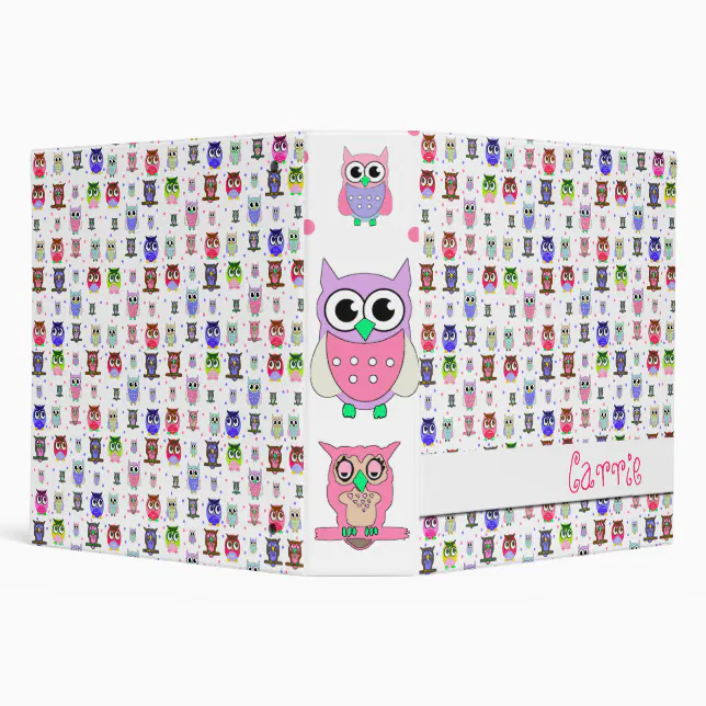 Whimsical Owl Binder | Zazzle