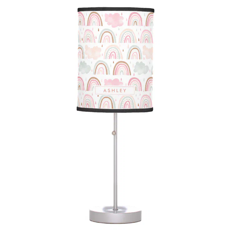 Whimsical Pastel Rainbow Pattern Table Lamp | Zazzle