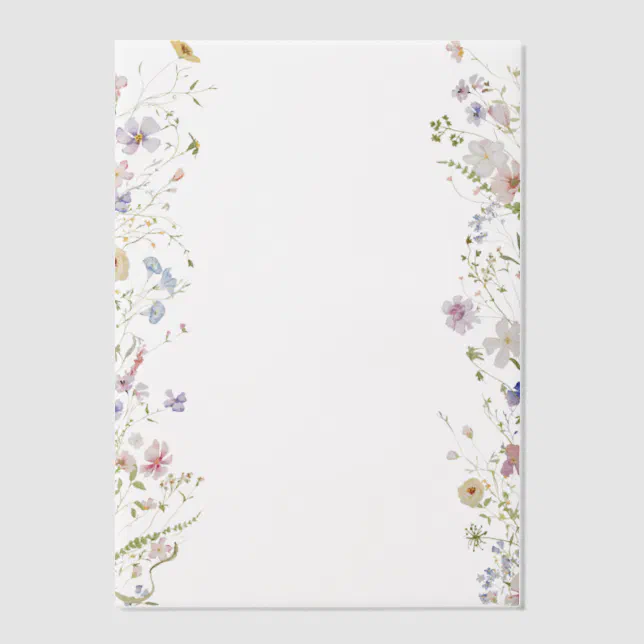Whimsical Pastel Wildflower Border Wedding Vellum Invitations Zazzle