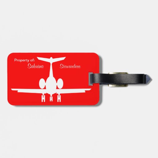 Whimsical Personalized Red Airplane Luggage Tag | Zazzle