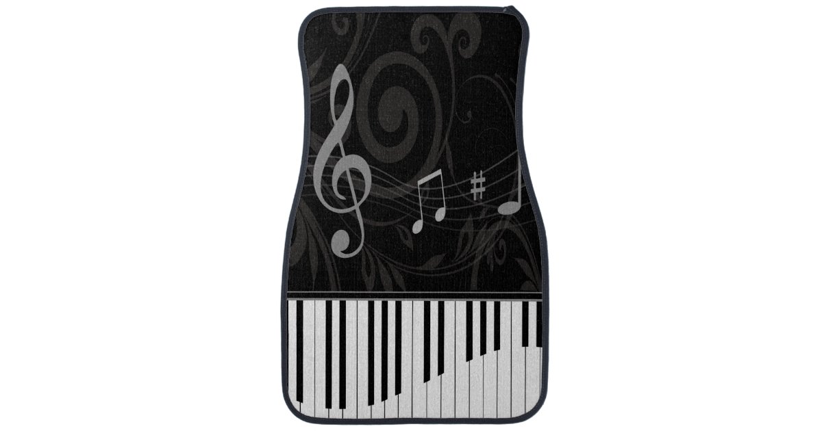 Whimsical Piano and Musical Notes Car Mat | Zazzle