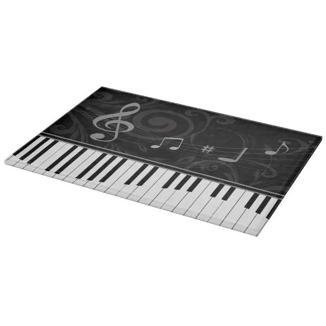 Whimsical Piano and Musical Notes Cutting Board | Zazzle