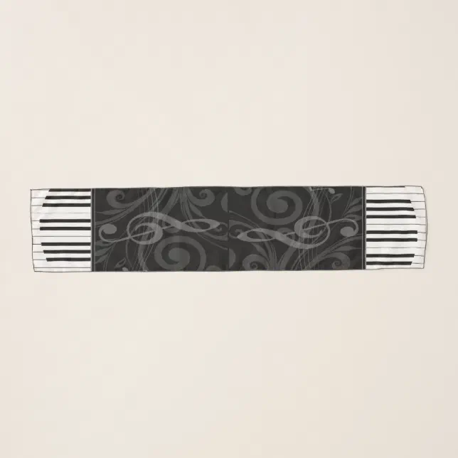 Whimsical Piano and Musical Notes Scarf | Zazzle