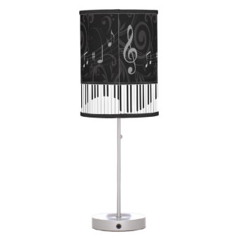 Whimsical Piano and Musical Notes Table Lamp | Zazzle