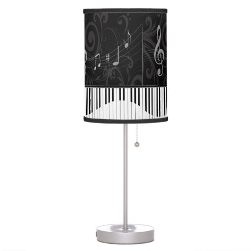Whimsical Piano and Musical Notes Table Lamp | Zazzle