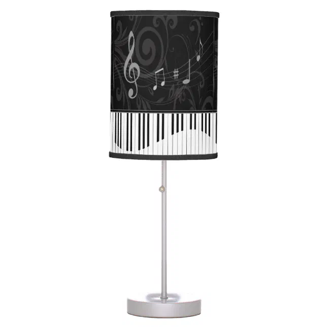 Whimsical Piano and Musical Notes Table Lamp | Zazzle