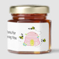 Whimsical Pink Beehive Thanks for Bee-ing You Honey Jar Favors | Zazzle