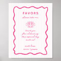 Whimsical Pink Hand Drawn Favors Poster | Zazzle