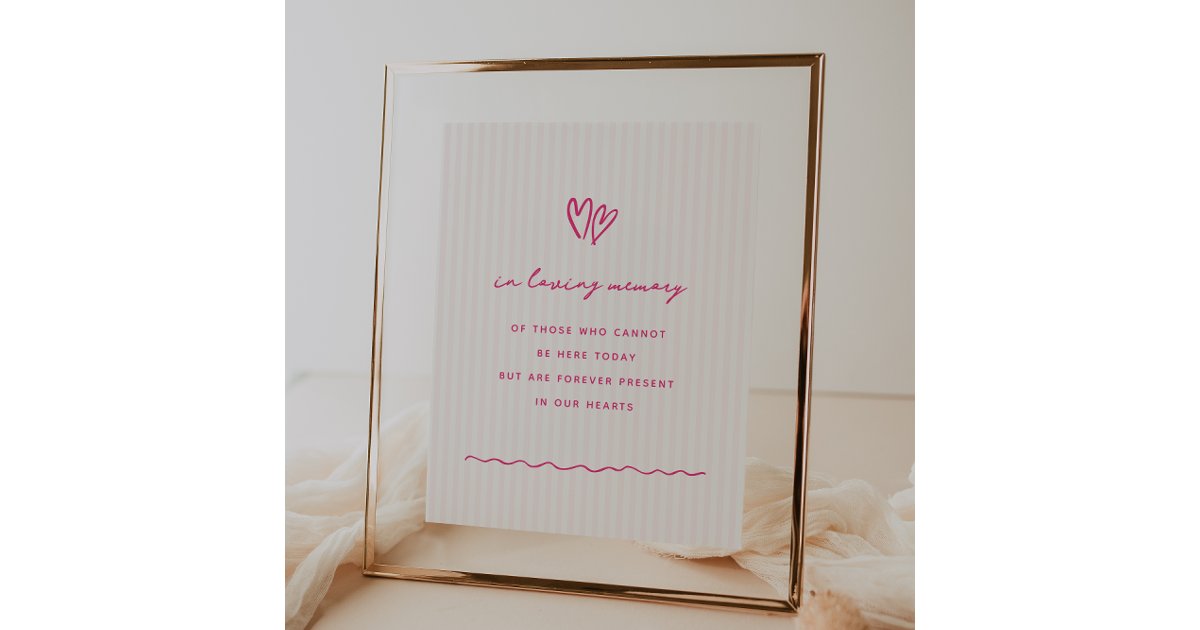 Whimsical Pink In Loving Memory Poster | Zazzle