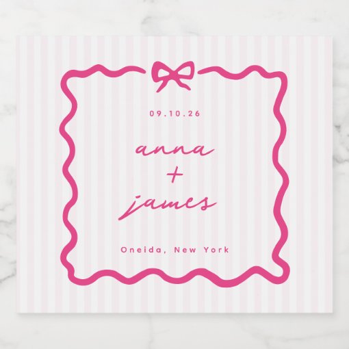 Whimsical Pink Wedding Liquor Bottle Label | Zazzle