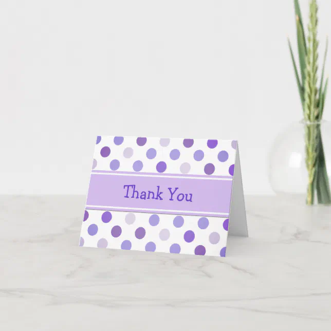 Whimsical Polka Dot Thank You Card | Zazzle
