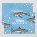 Whimsical Pool Party Sharks QR Code Social Media Invitation | Zazzle