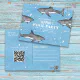 Whimsical Pool Party Sharks QR Code Social Media Postcard | Zazzle