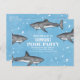 Whimsical Pool Party Sharks QR Code Social Media Postcard | Zazzle