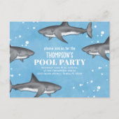 Whimsical Pool Party Sharks QR Code Website Postcard | Zazzle