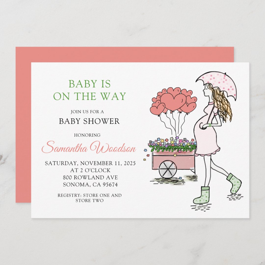 Whimsical Pregnant Mom Invitation Zazzle