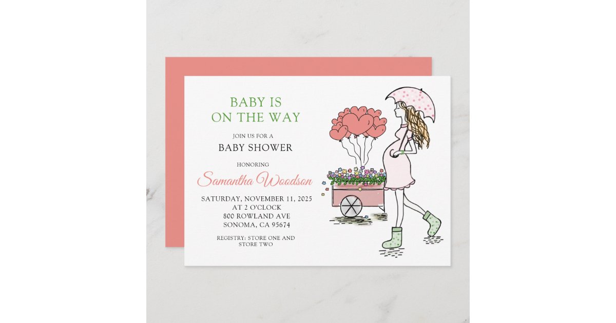 Whimsical Pregnant Mom Invitation Zazzle