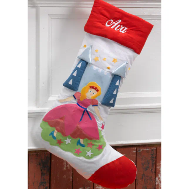 Whimsical Princess Christmas Stocking | Zazzle