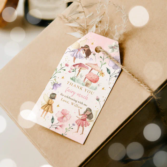 Whimsical Princess Fairy Birthday Party Favor Gift Tags | Zazzle